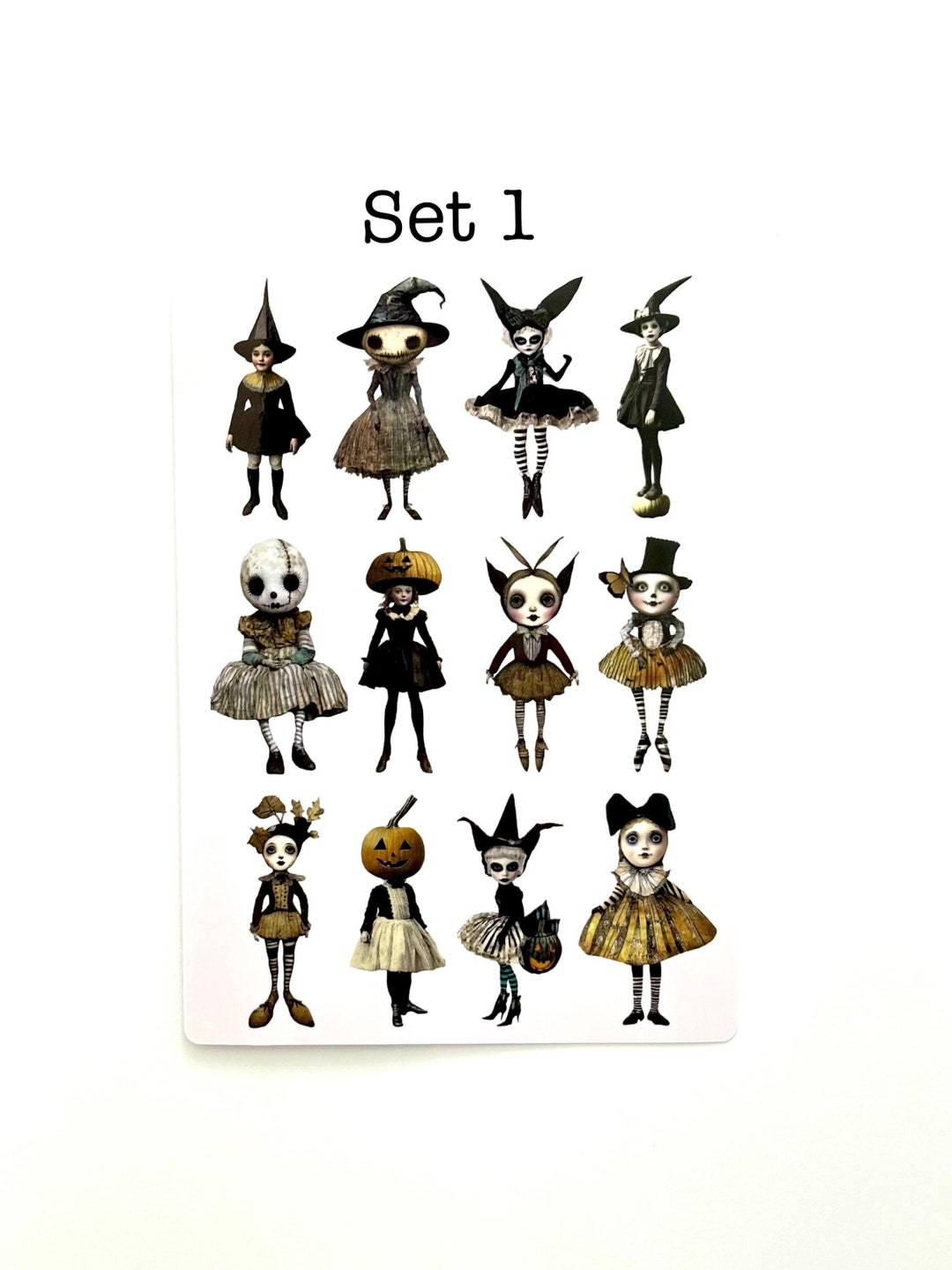 Vintage Halloween Doll Stickers: Gothic Scrapbook Stickers - Etsy