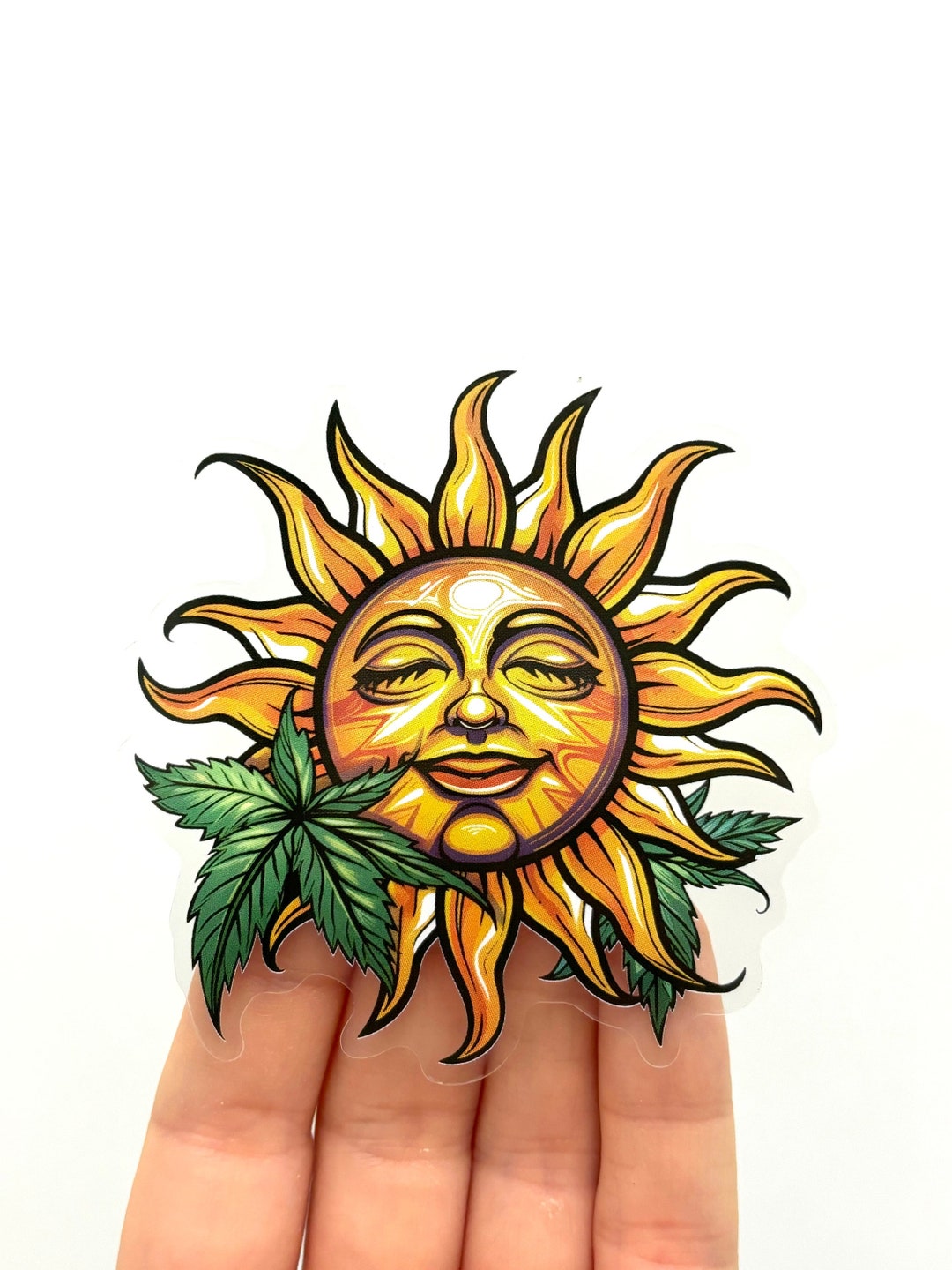 Sun Weed Leaf Vinyl Stickers to Cannabis Sticker Stoner Stickers Joint ...