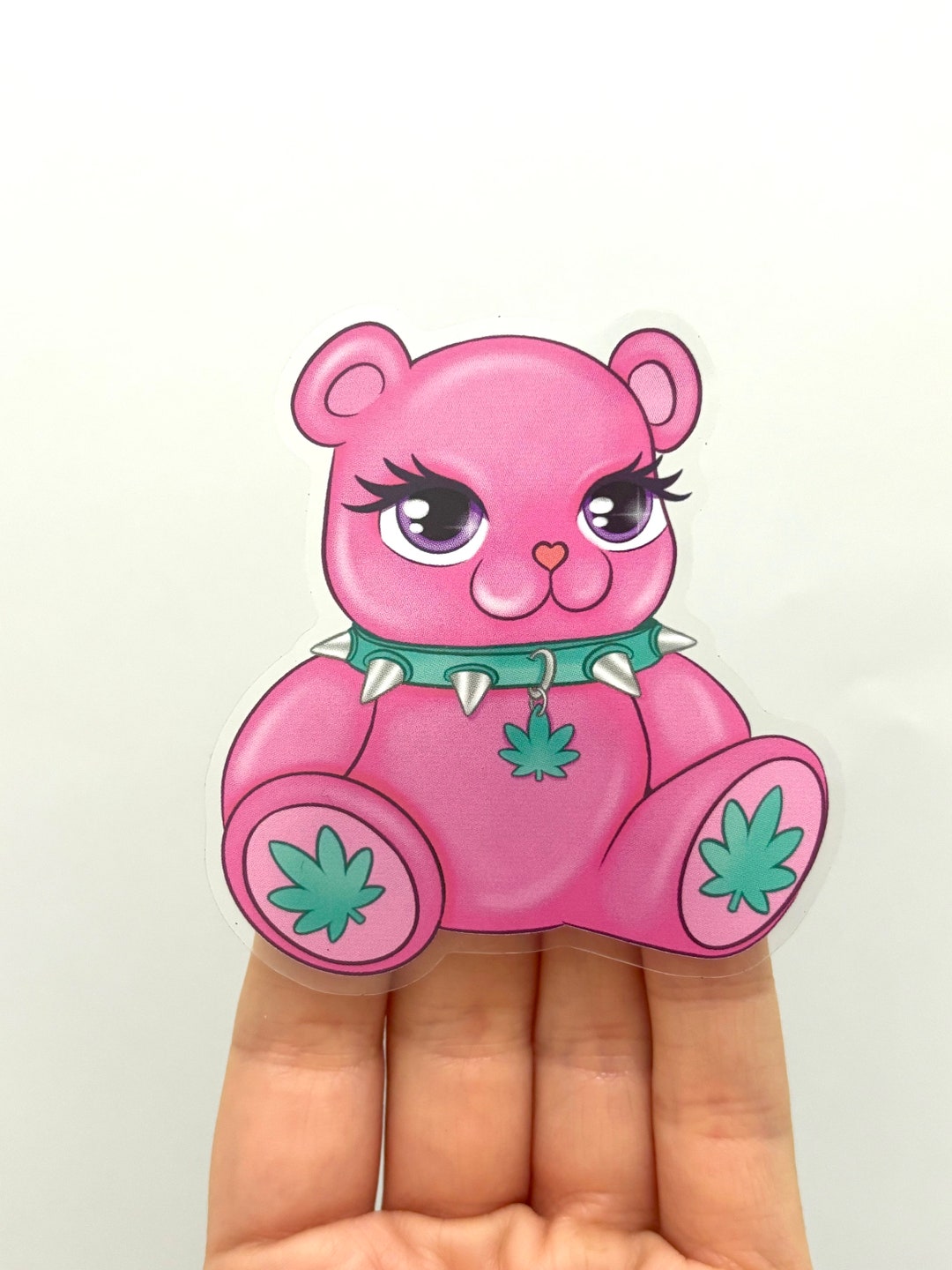 Neon Stoner Sticker Weed Bear Vinyl Stickers 420 Cute Stickers Kawaii ...