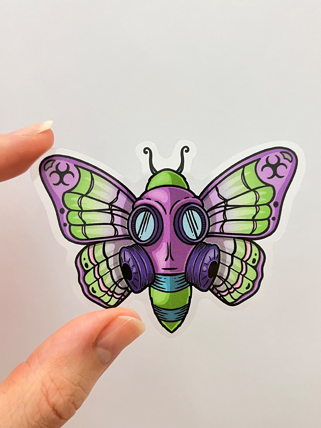 Zombie Sticker Gas Mask Butterfly Apocalypse Stickers End of the World ...