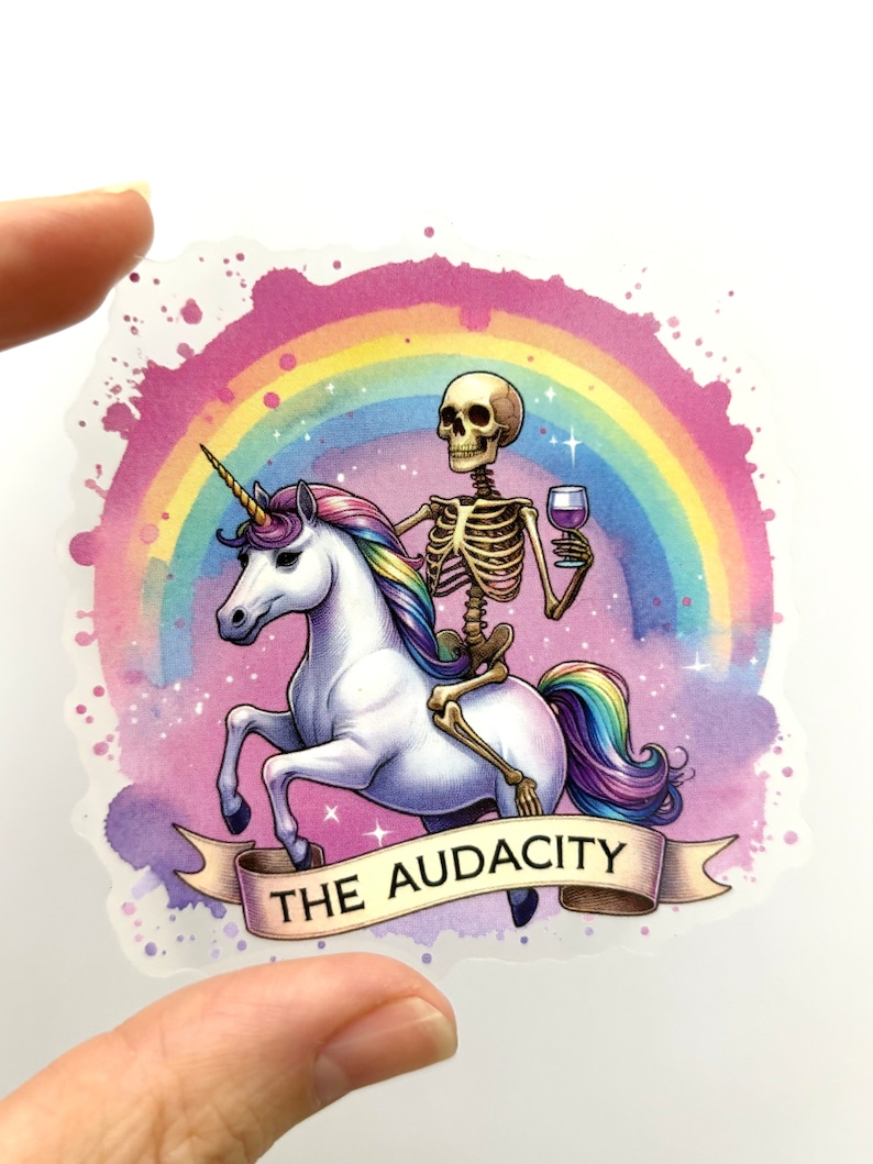 The Audacity Skeleton Clear Vinyl Stickers Sarcastic Skeleton Sticker ...