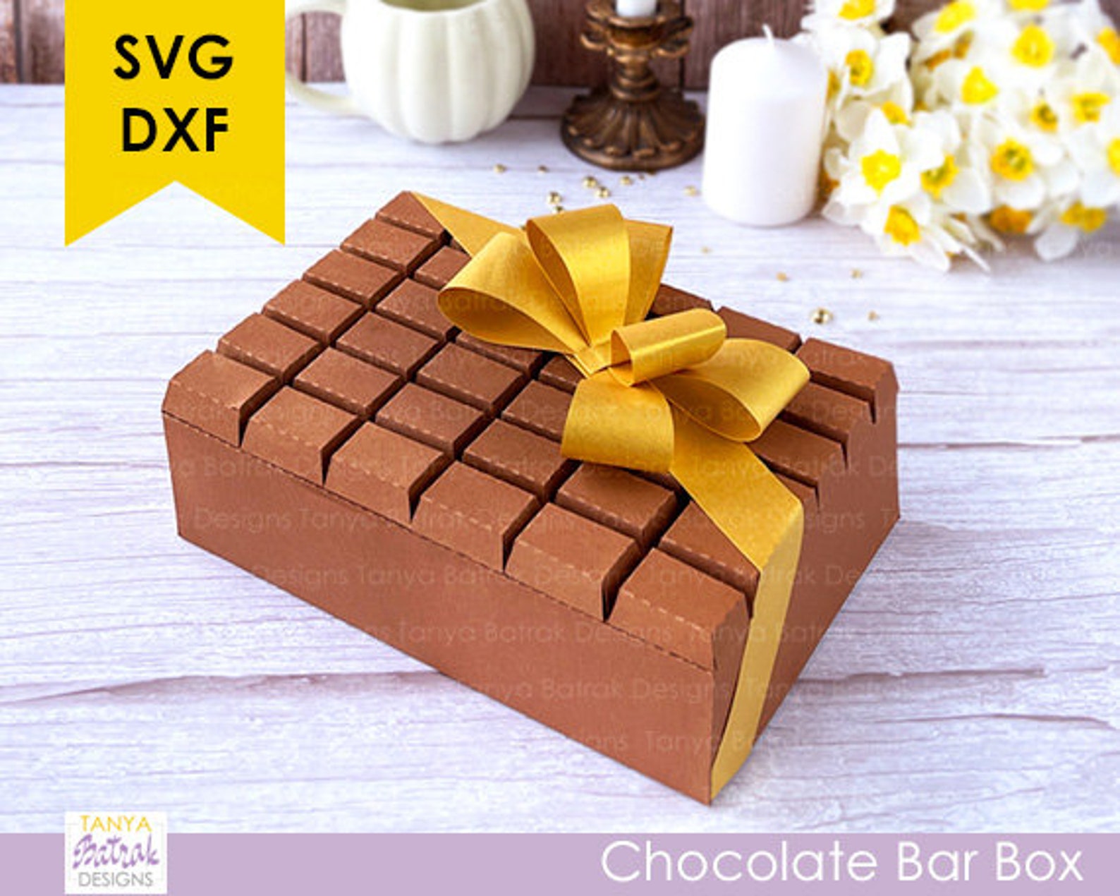 Chocolate Bar Box SVG, Gift Box SVG, 3D Chocolate Bar, 3D Svg, Box Svg ...