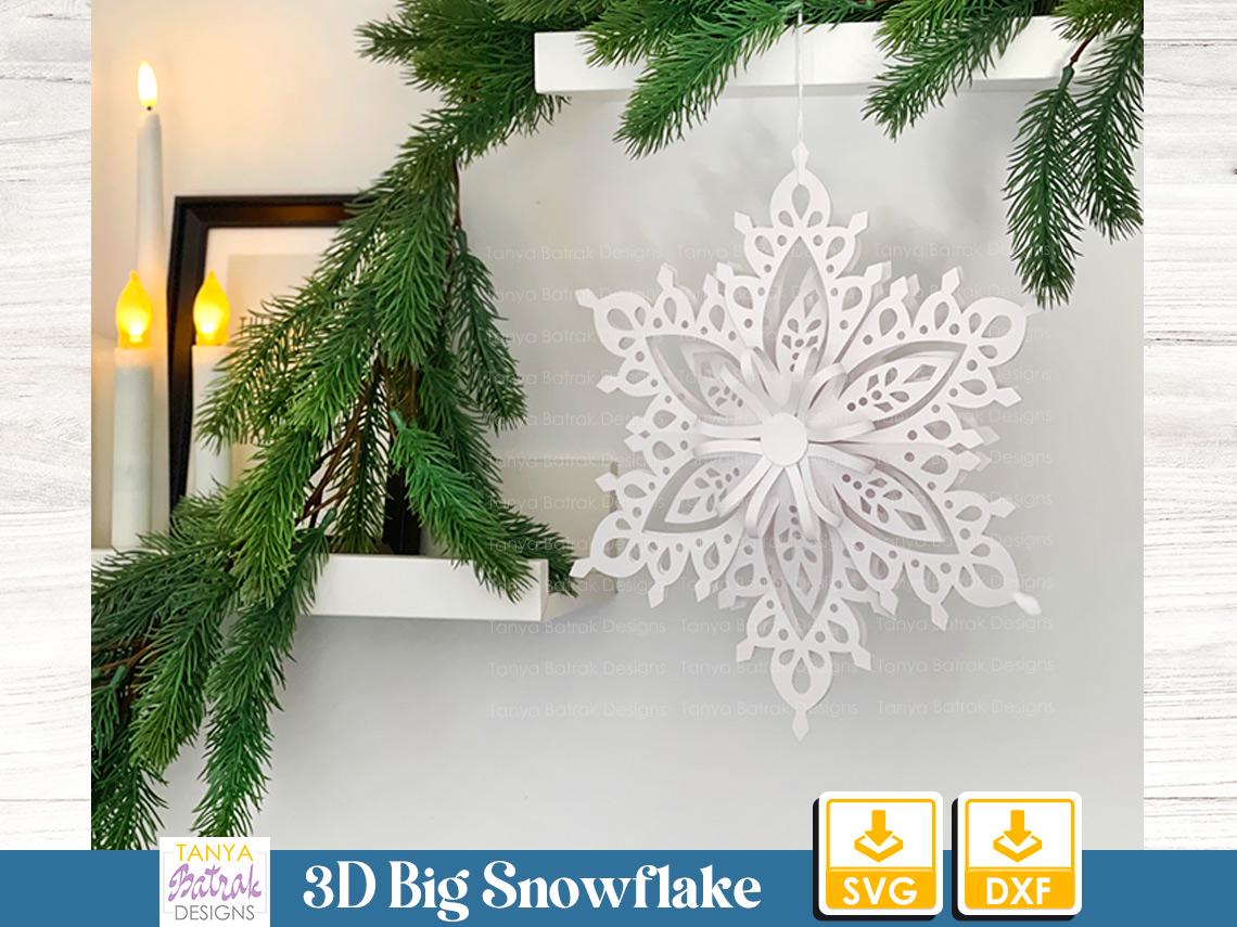 3D Paper Snowflake SVG, Paper Snowflake Template, DIY Paper Snowflake ...