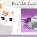 Printable PDF Favor Box Girl Cat With Flowers, Party Printable, PDF ...