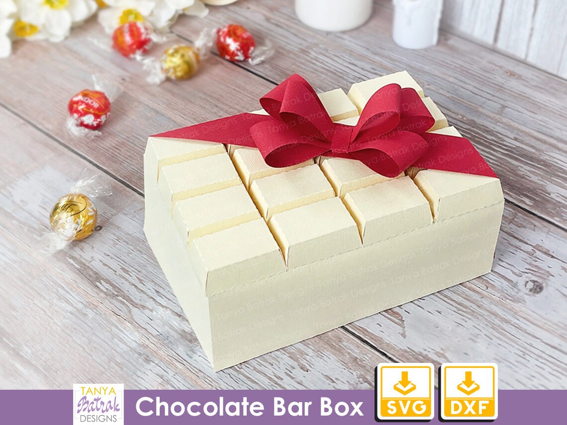 Chocolate Bar Small Box SVG, Gift Box SVG, 3D Chocolate Bar, Paper ...