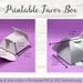 Printable PDF Favor Box Grey Cat With Bow Tie, Party Printable, PDF ...