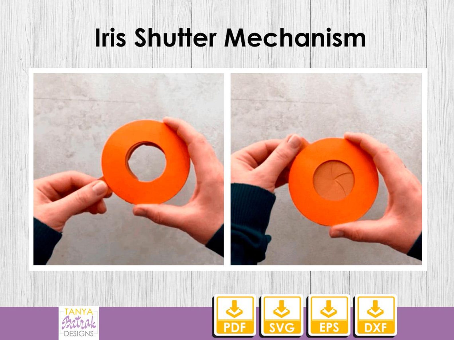 DIY Paper Iris Shutter Mechanism, SVG, Printable PDF Template, Mechanical Iris Template, Iris ...