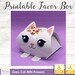 Printable PDF Favor Box Girl Cat With Flowers, Party Printable, PDF ...