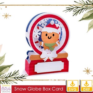 Gingerbread Man Snow Globe Card SVG, Christmas Shadow Box (digital ...