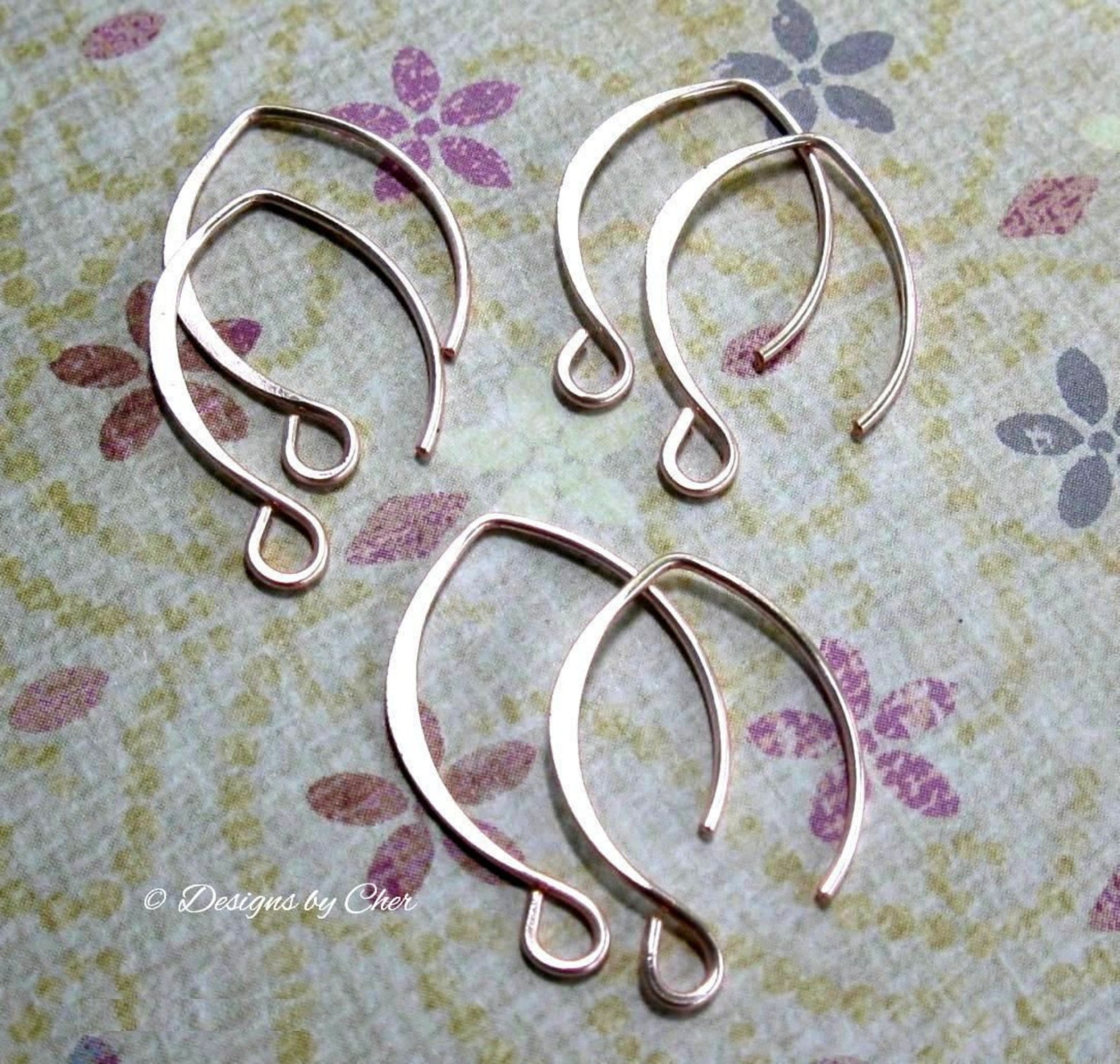 Handmade Rose Gold Almond Earwires 20ga Artistic Wire 3pr - Etsy