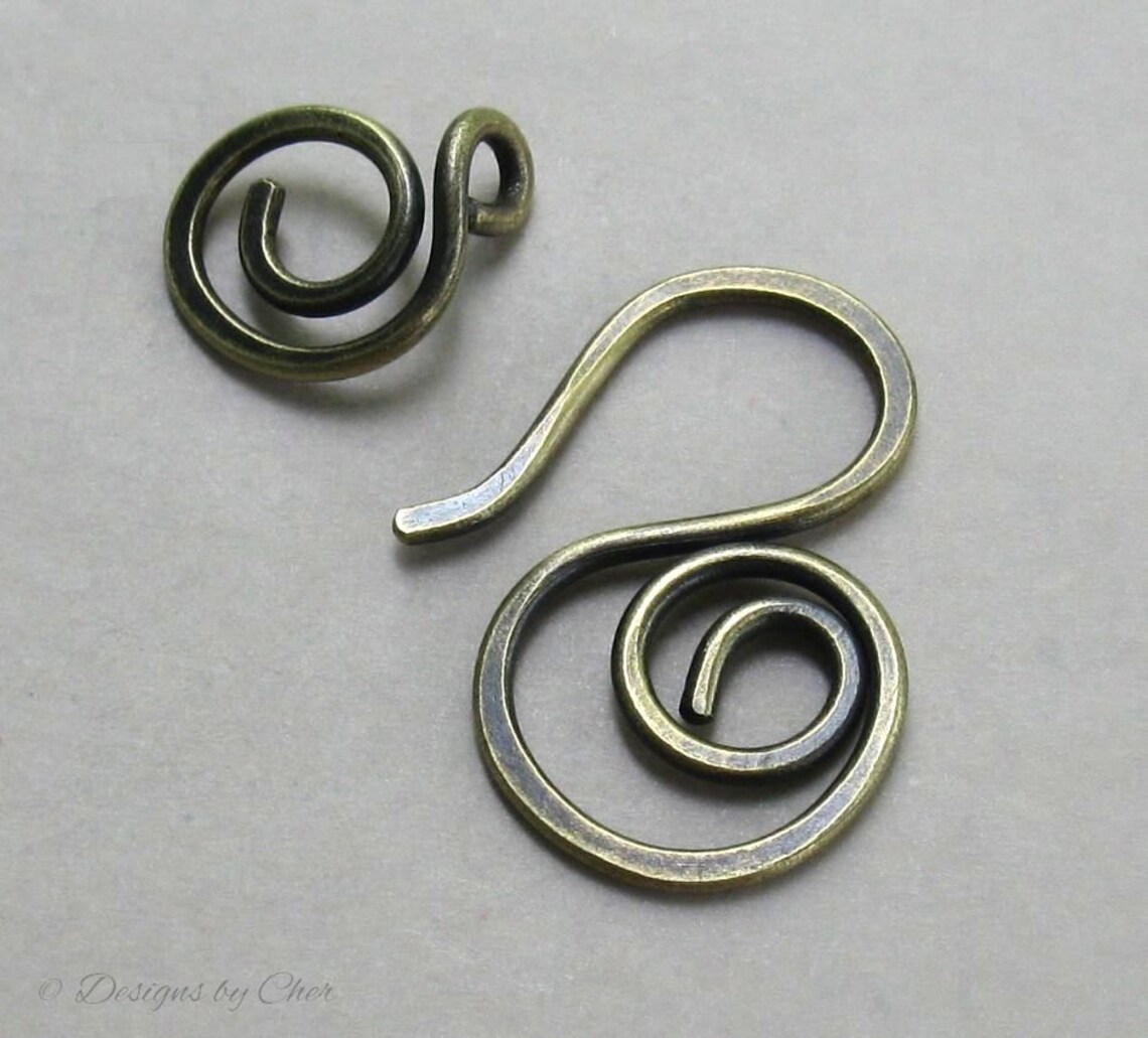 Large Handmade Metalwork Clasp Set 16 Gauge Antiqued Brass - Etsy