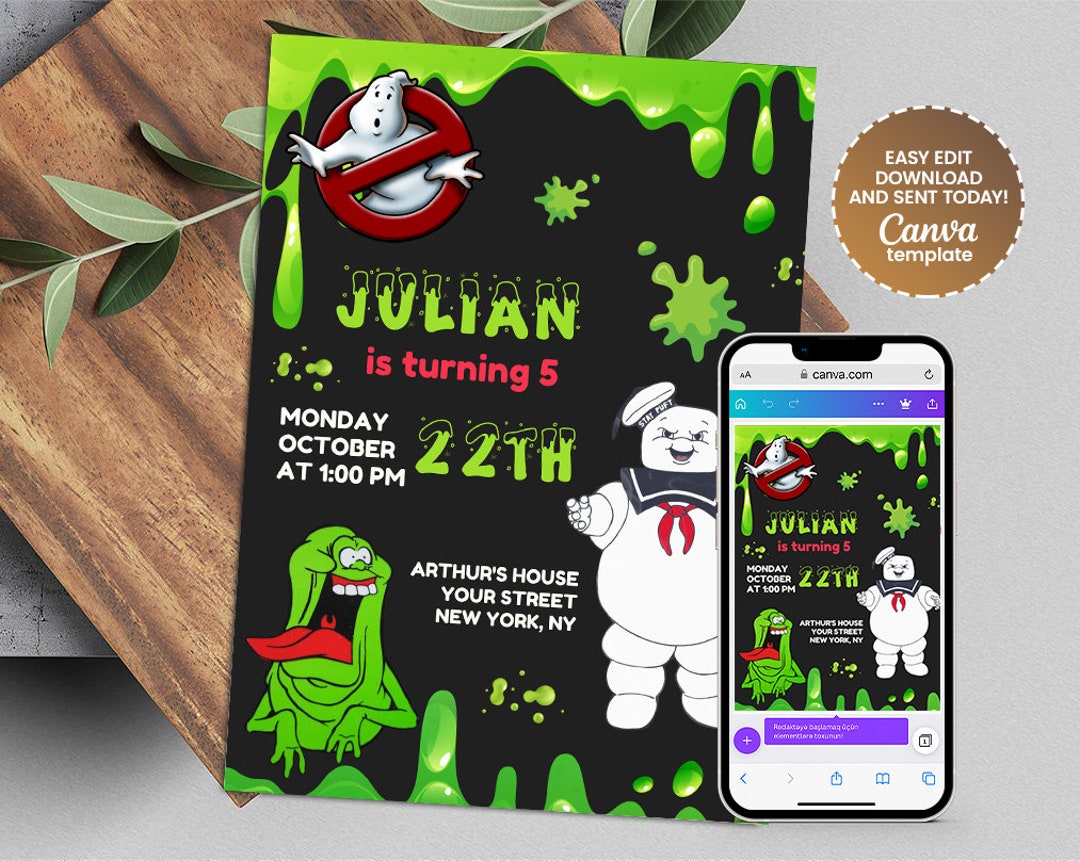 Ghostbusters Birthday Invitation | Frozen Empire Party | Ectomobile ...