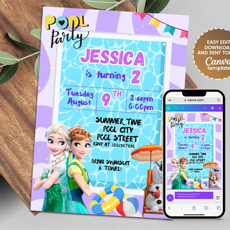 Frozen Pool Party - Etsy