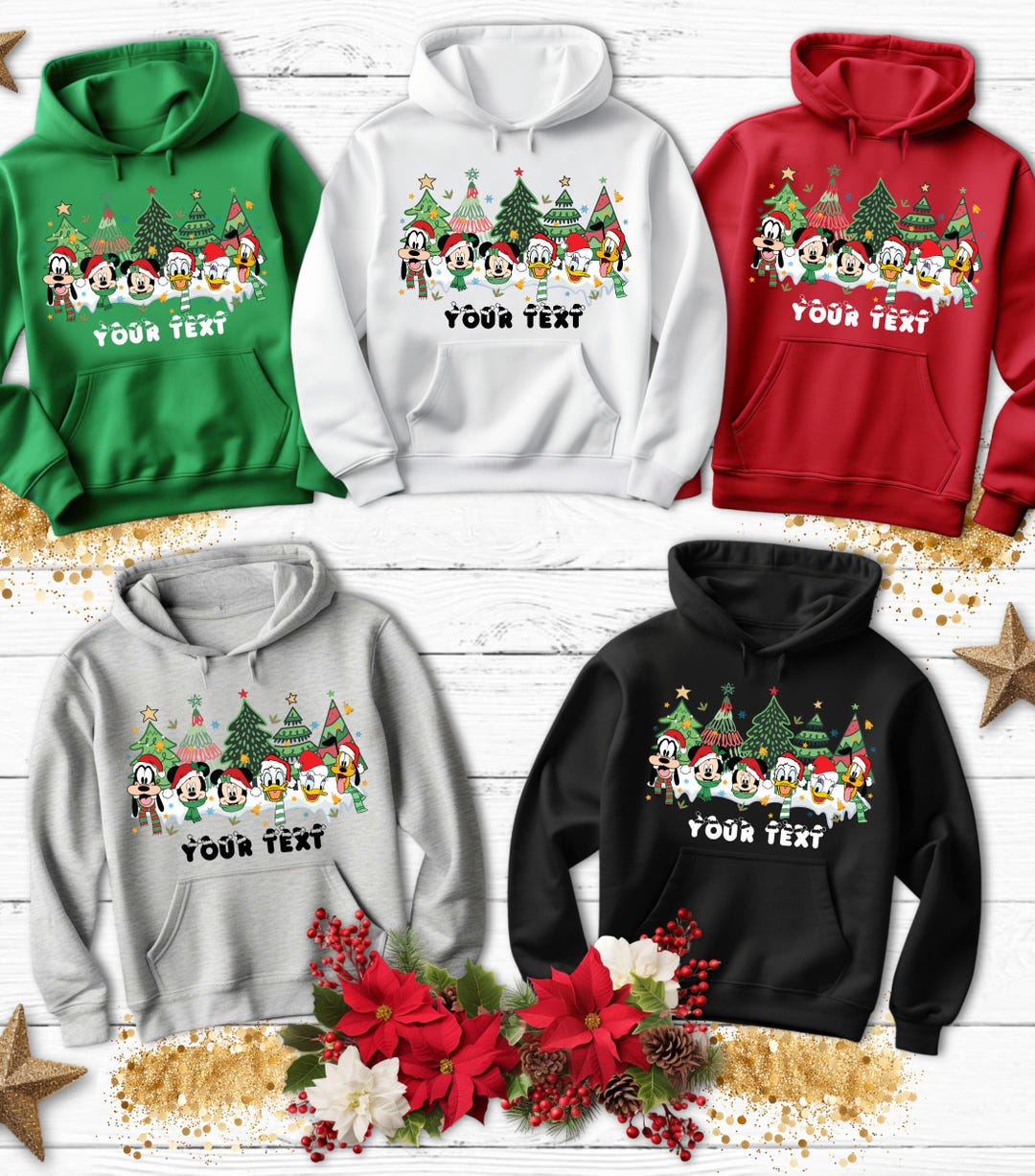 Custom Disney Family Christmas Hoodie : Mickey and Friends Christmas ...
