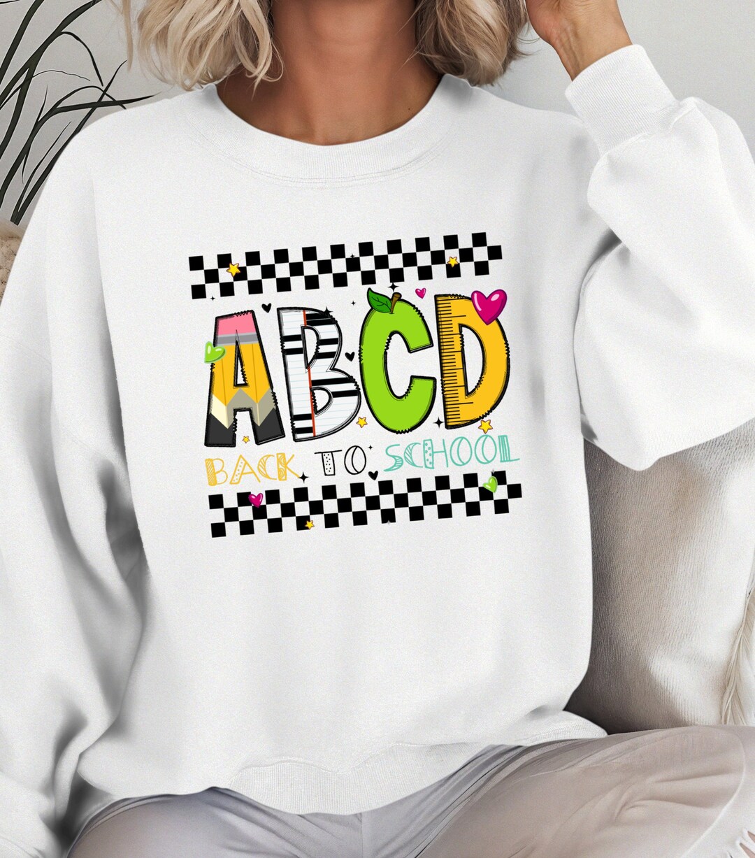 ABCD Back to School Sweatshirt, School Supplies Sweatshirt, School ...