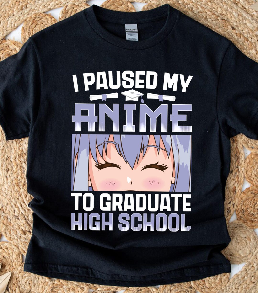 Funny Anime Graduation Shirt, Pause Anime to Graduate Tee, High School ...