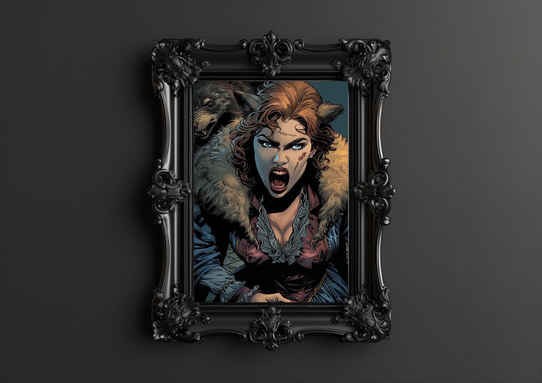 Victorian Female Werewolf Dark Academia Art Gothic Oil Painting ...