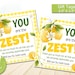 Editable Lemons Gift Tag, You Are the Zest, Lemon Theme Appreciation ...