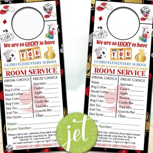 Editable Casino Theme Teacher Appreciation Week Room Service Door ...