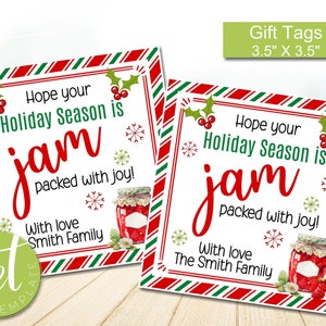 Editable Jam Gift Tag, Neighbor Christmas Gift, Christmas Teacher Gift ...
