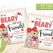 Editable I'm so Beary Glad We're Friends, Printable Class Valentine's ...