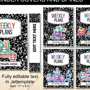 EDITABLE Binder Covers and Spines Template, Composition Notebook Themed ...