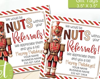 Editable Christmas Nuts Realtor Pop by Gift Tags, We'd Go Nuts Without ...