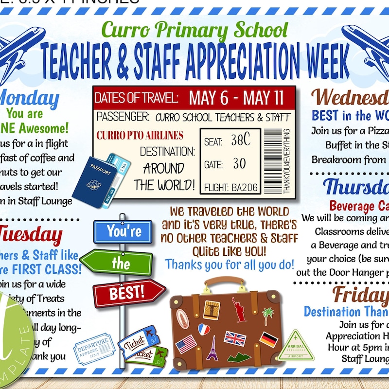 Teacher Appreciation Travel Theme - Etsy