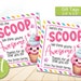 Editable Ice Cream Gift Tag, Here's the Scoop You're Awesome, School ...