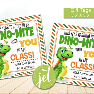 Editable Dinosaur Back to School Welcome Tag, Student Gift Tag, Back to ...