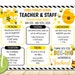 EDITABLE Bee Teacher & Staff Appreciation Flyer, Honeycomb Itinerary ...