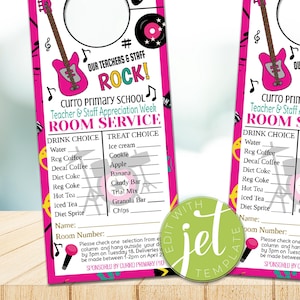 Editable Rockstar Theme Teacher Appreciation Week Room Service Door ...