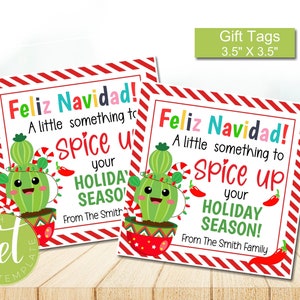 Editable Christmas Gift Tags, Nacho Average Holiday, Fiesta Feliz ...
