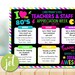 EDITABLE 80s 90s Theme Teacher Appreciation Week Itinerary, Neon ...