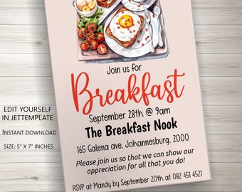 Breakfast Invitation, Staff Employee Appreciation Breakfast Invite ...