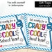 Editable Back to School Gift Tags, Crazy Silly Drinking Straws, Teacher ...