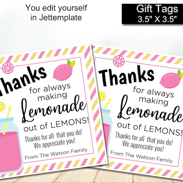 Editable Yellow Sunshine Gift Tag, Something to Brighten Your Day ...