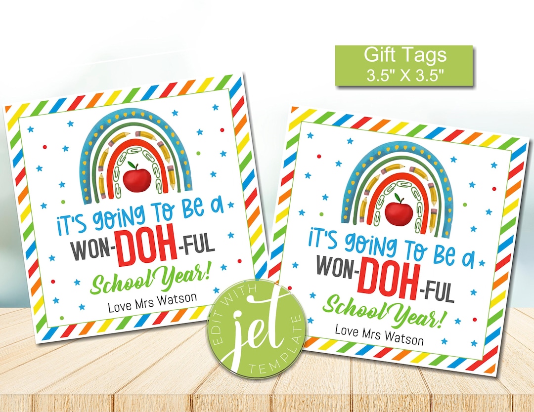 Editable Play Dough Gift Tag, Kindergarten, Teacher Back to School ...