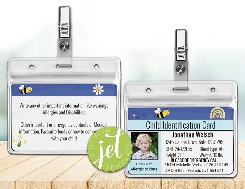 Editable School ID Card, ID Badge, School Id Card, Boy School ID ...