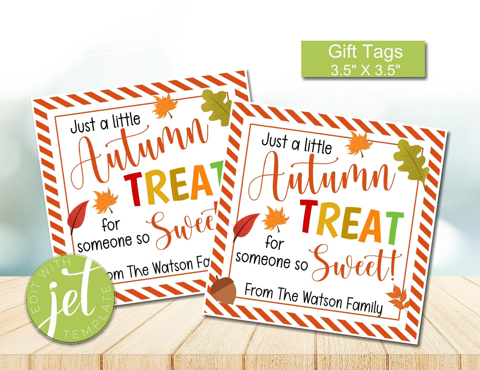 Editable Fall Gift Tags, an Autumn Treat for Someone so Sweet, Teacher ...