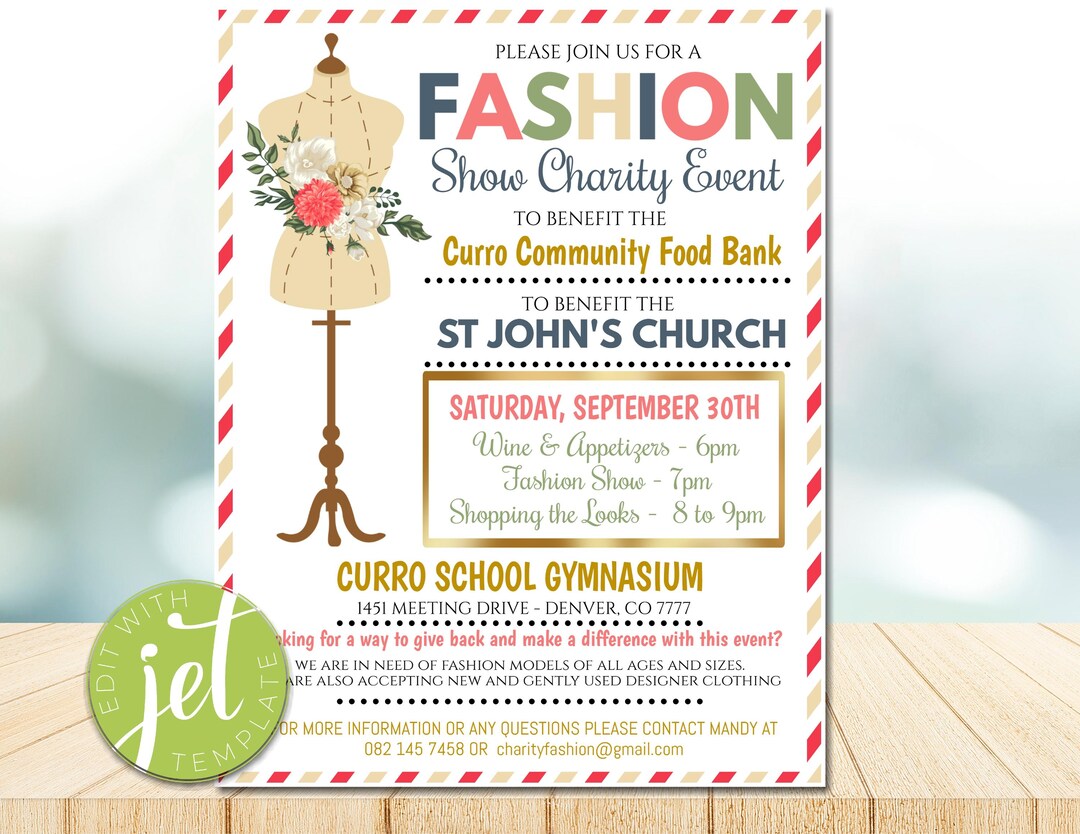 Editable Fashion Show Flyer, Spring Summer Boutique Show Invitation ...
