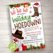 Editable Christmas Hoedown Invitation, Cowboy Santa Ho Ho Holiday Party ...