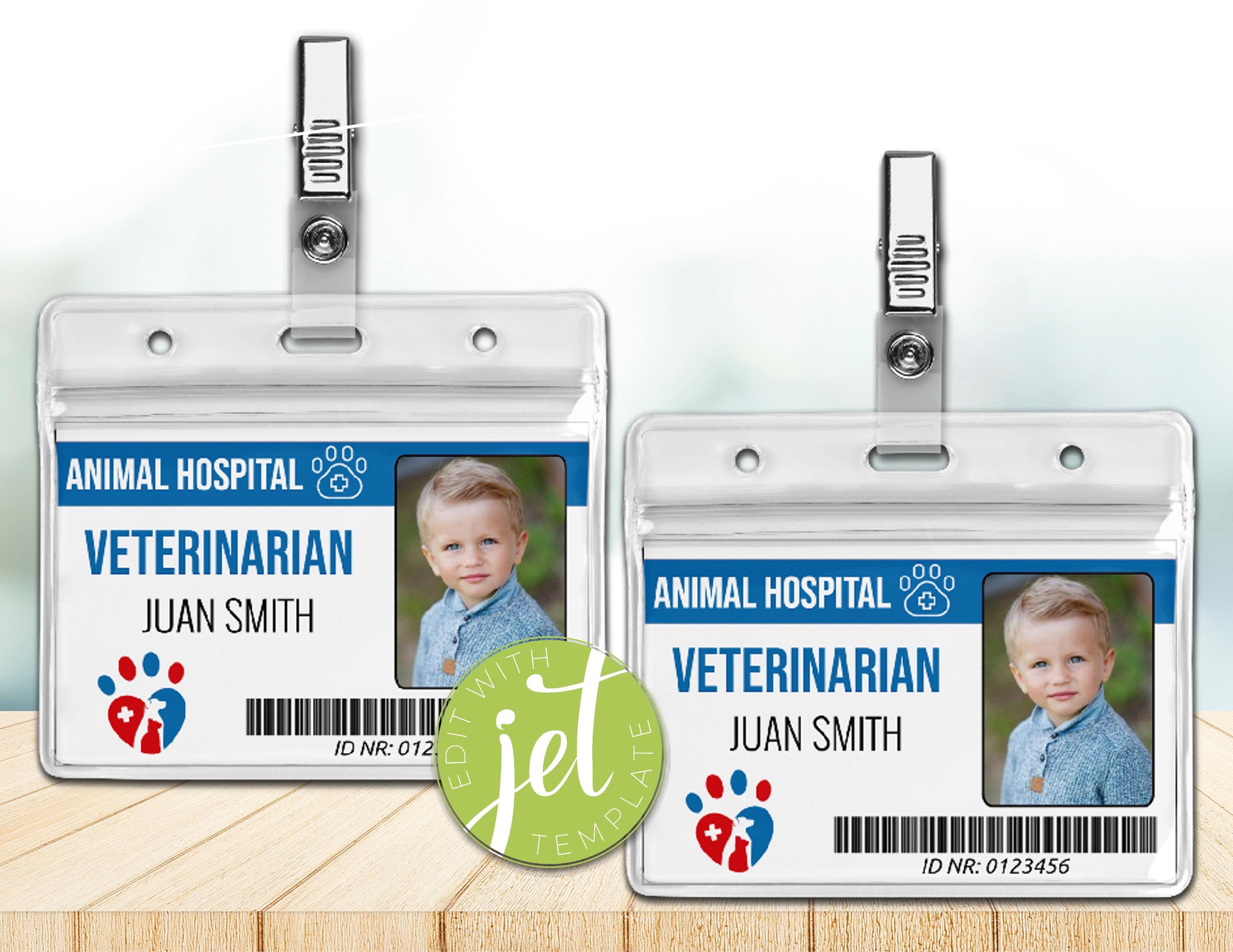 Editable Veterinarian ID Badge, Veterinarian Pretend Play, BOY ...