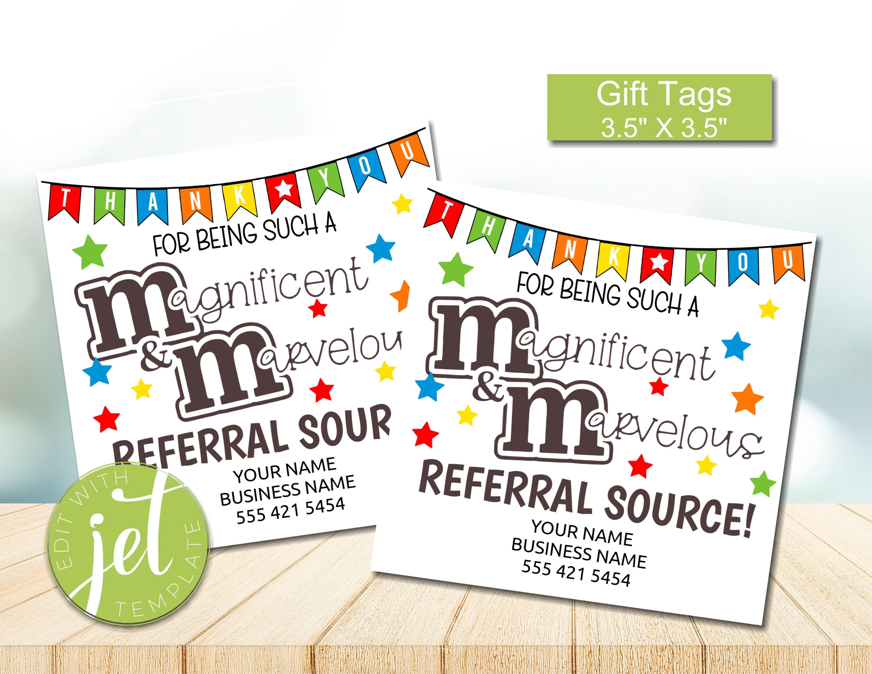 Editable Referral Gift Tags for Candy, Business Marketing, Pop up Tag ...