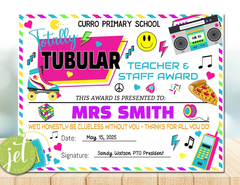 80s 90s Teacher Appreciation Bundle, Retro Staff Appreciation Week Deco ...