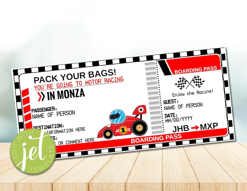 Editable Motor Racing Gift Voucher, Racing Gift Voucher, Racing ...
