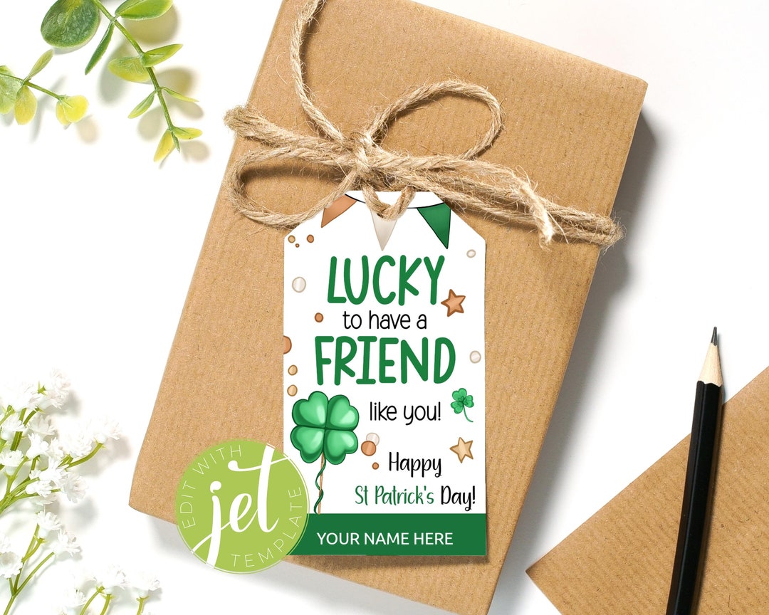 Editable Kids St. Patrick's Day Gift Tag, Happy St. Patrick's Day Gift ...