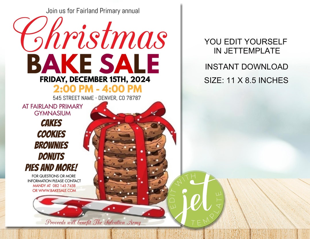 Editable Holiday Bake Sale Flyer, Printable PTA PTO, School Family ...