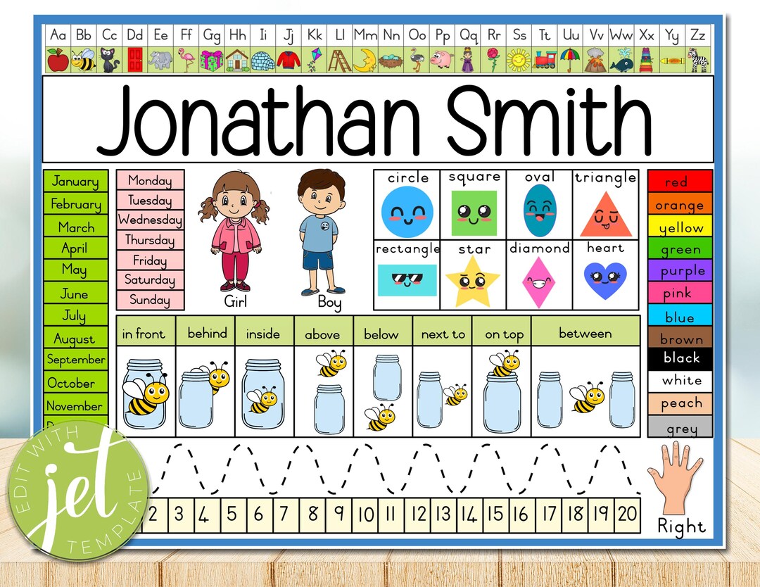 Editable Student Desk Plates, Student Name Cards, Student Placemat ...