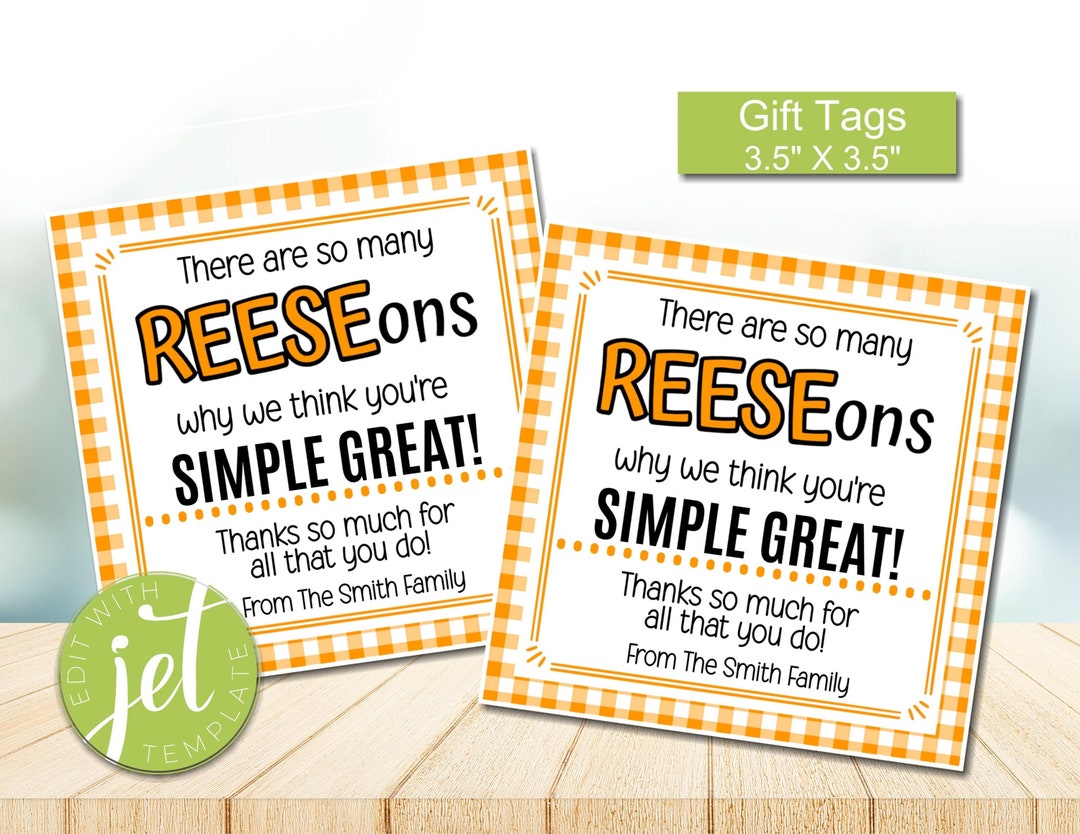 Editable We Think You're Simply Great, Appreciation Gift Tags, Teacher ...